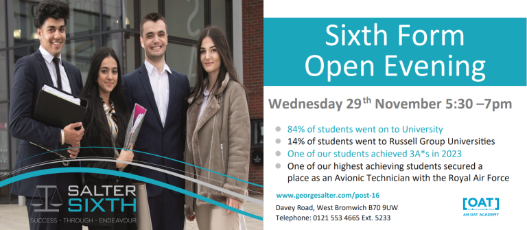 George Salter Academy - Sixth Form Open Evening