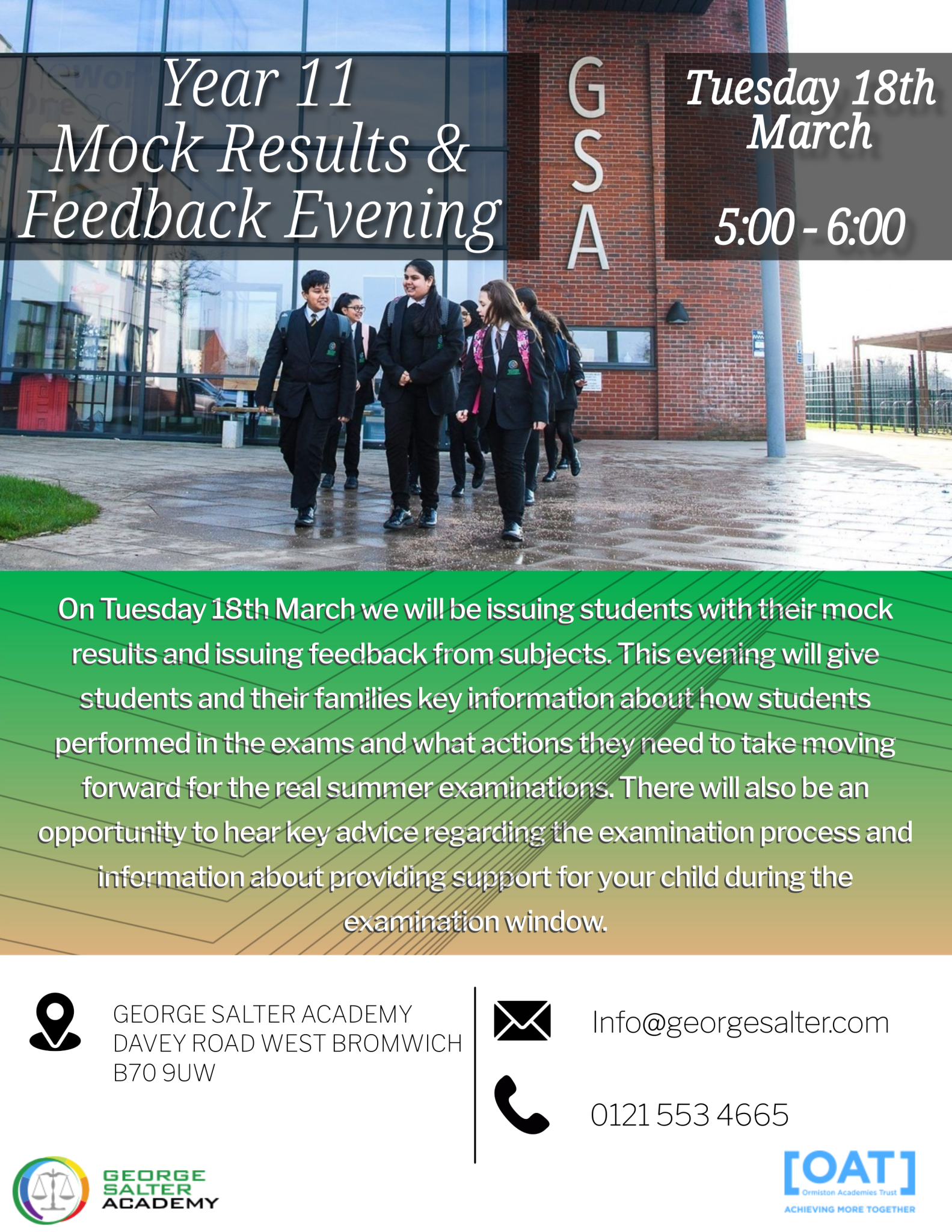 George Salter Academy - Year 11 Mock Results & Feedback Evening - 18th ...