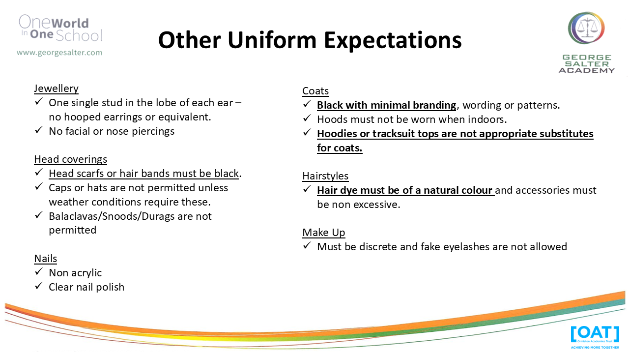 George Salter Academy - Uniform Expectations